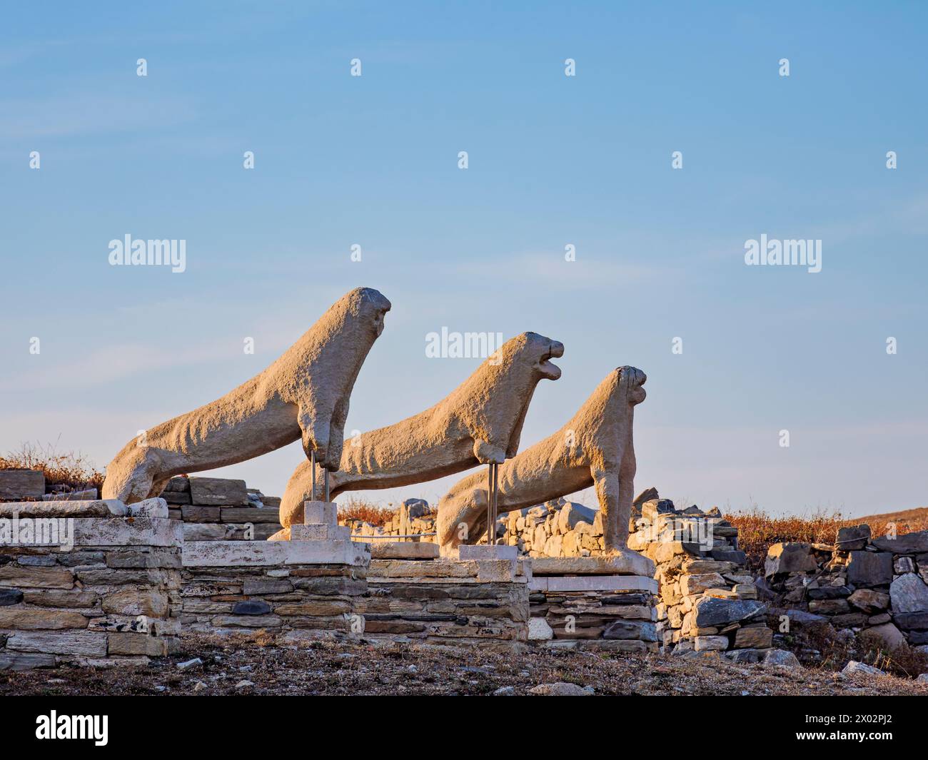 The Terrace of the Lions at sunset, Delos Archaeological Site, UNESCO ...