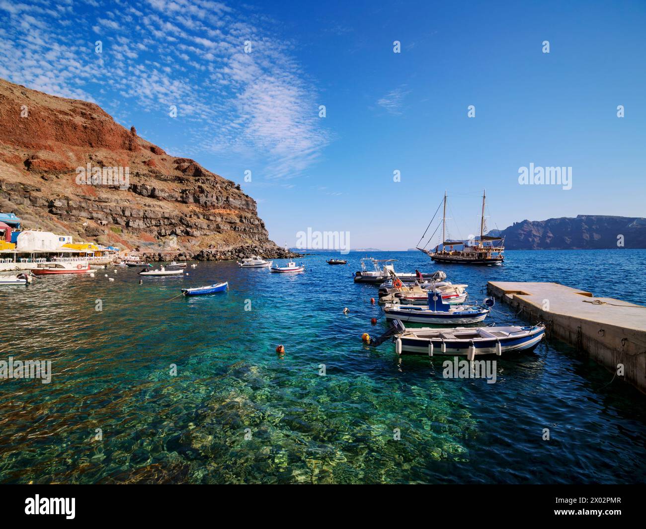 Fishing Port at Ammoudi Bay, Santorini (Thira) Island, Cyclades, Greek ...