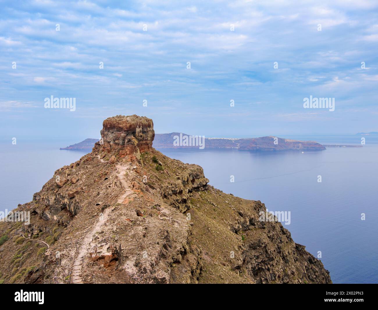Ruins of Skaros, a medieval fortress town near Imerovigli, Santorini ...