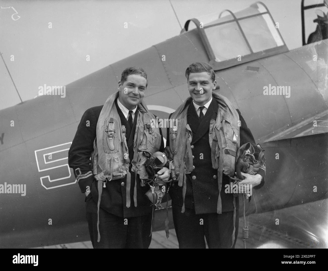 Four Grumman Wildcat fighters from HMS Pursuer successfully defended an ...