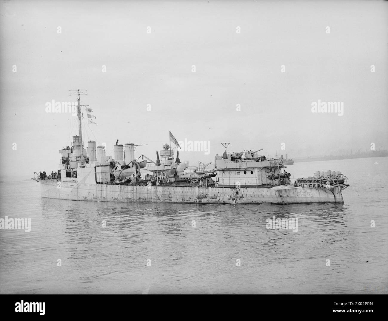 HMS Buxton, a British Town-class destroyer, is stationed at Liverpool ...
