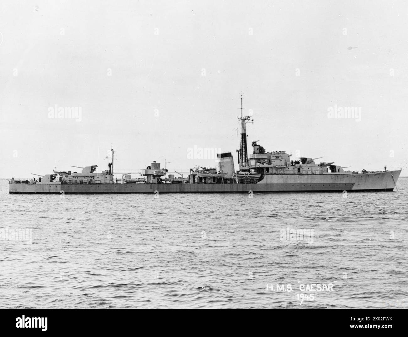 HMS CAESAR, BRITISH CAESAR CLASS DESTROYER. MAY AND JUNE 1945, AT SEA ...
