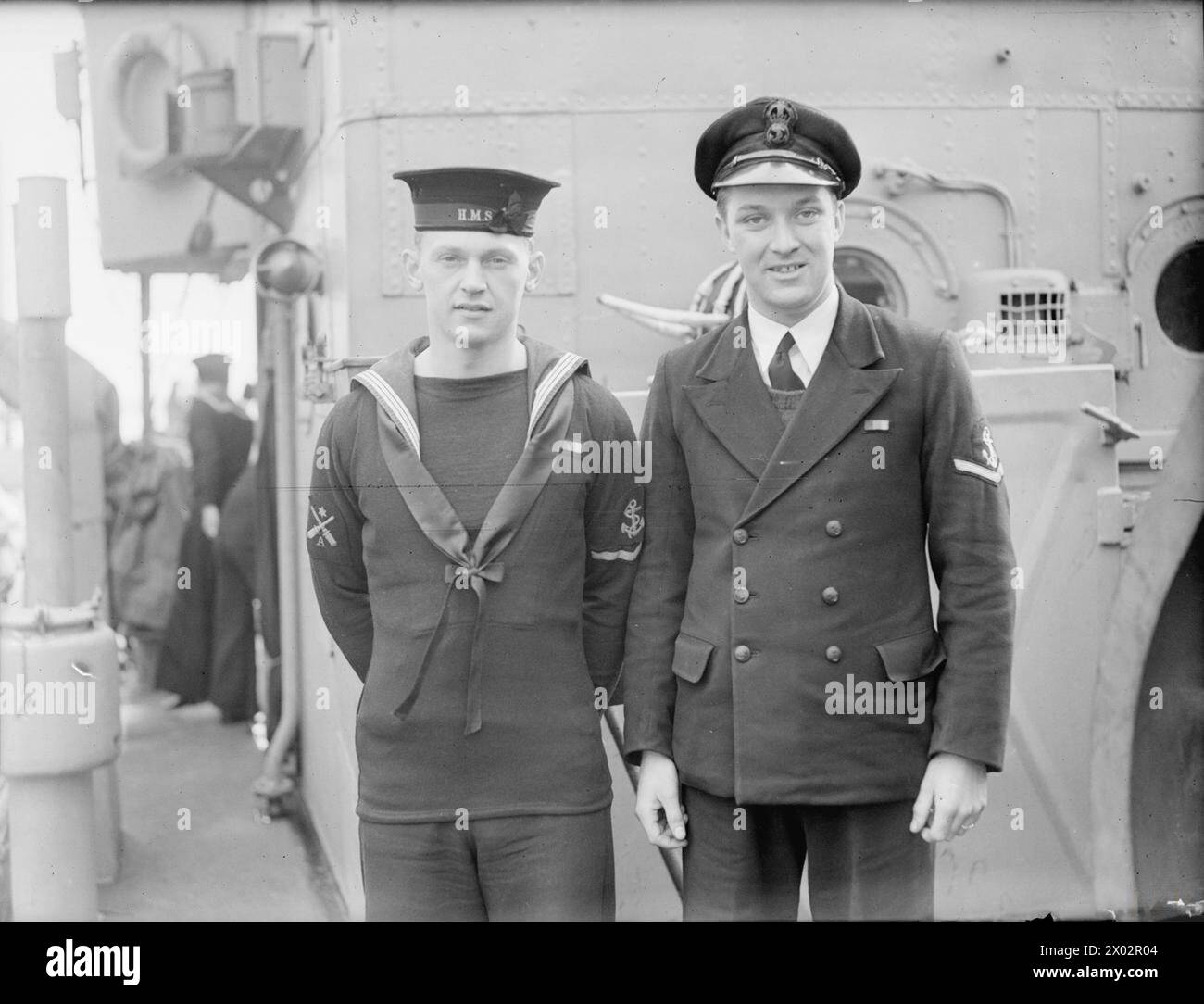 On 29 March 1944 at Harwich, officers and crew of HMS Puffin, a ...