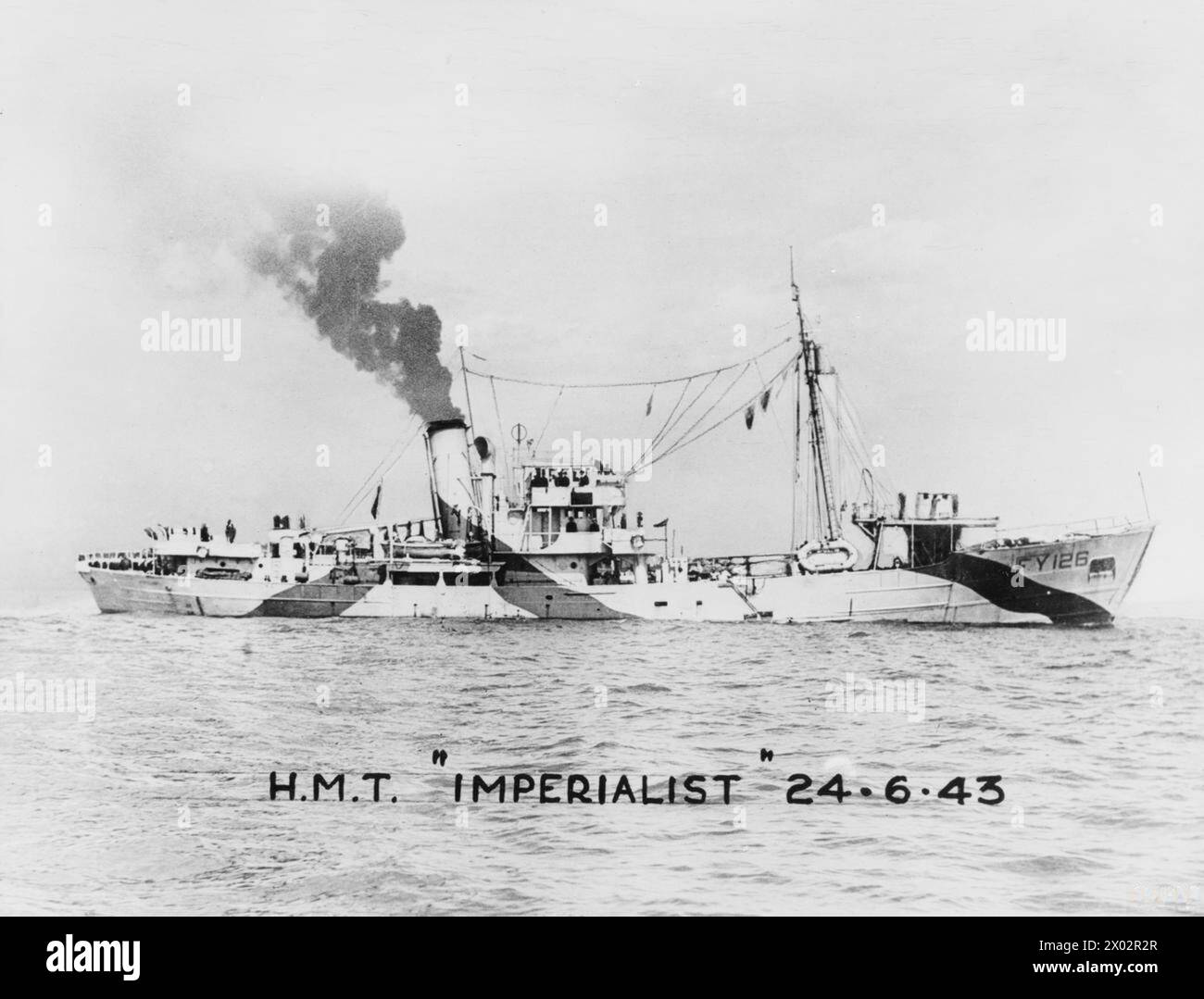 On 24 June 1943, former Hull fishing trawler HMT Imperialist, serving ...