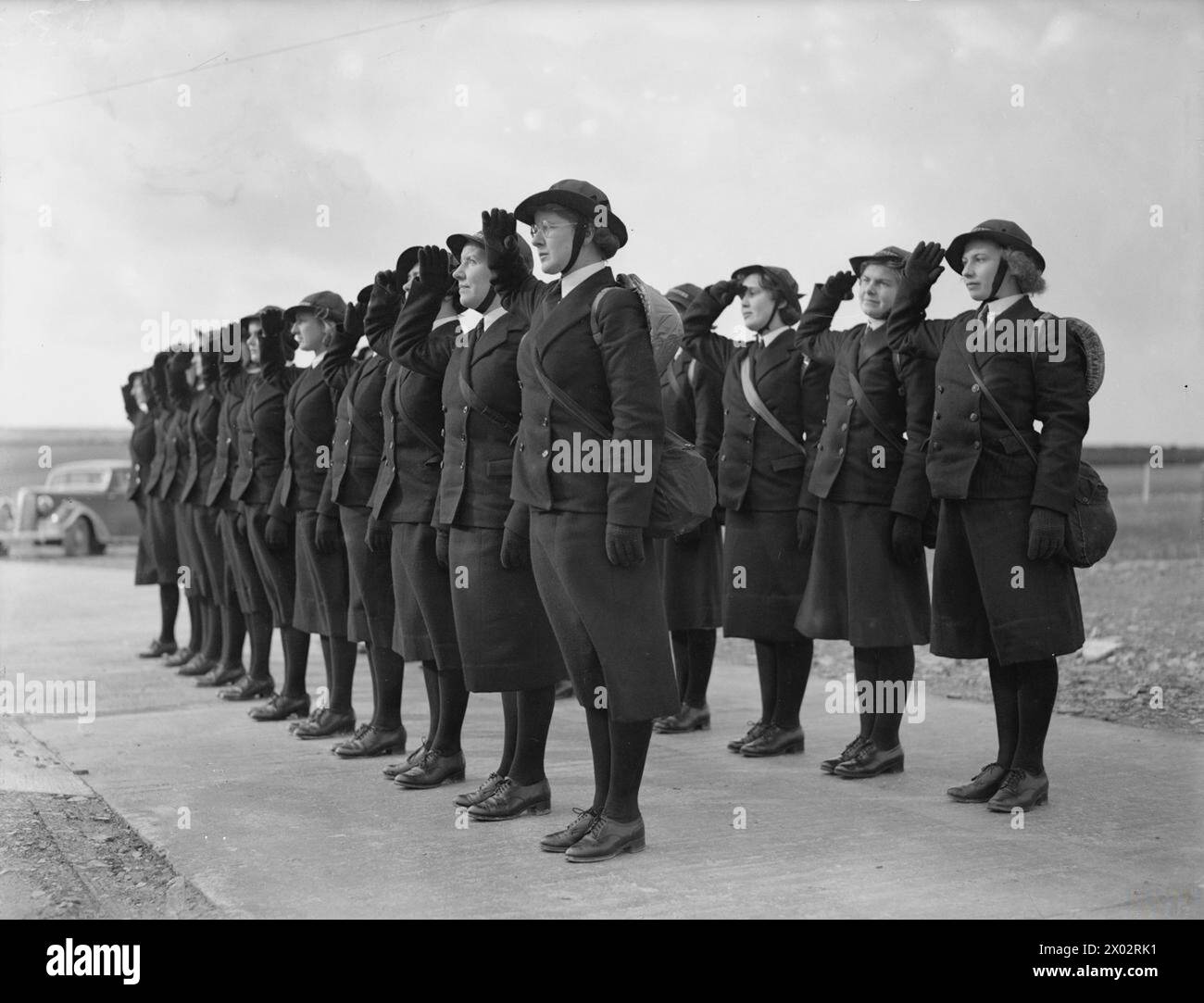 WRNS AT WORK. 1940, AT A FLEET AIR ARM STATION. THE FIRE FIGHTING SQUAD ...