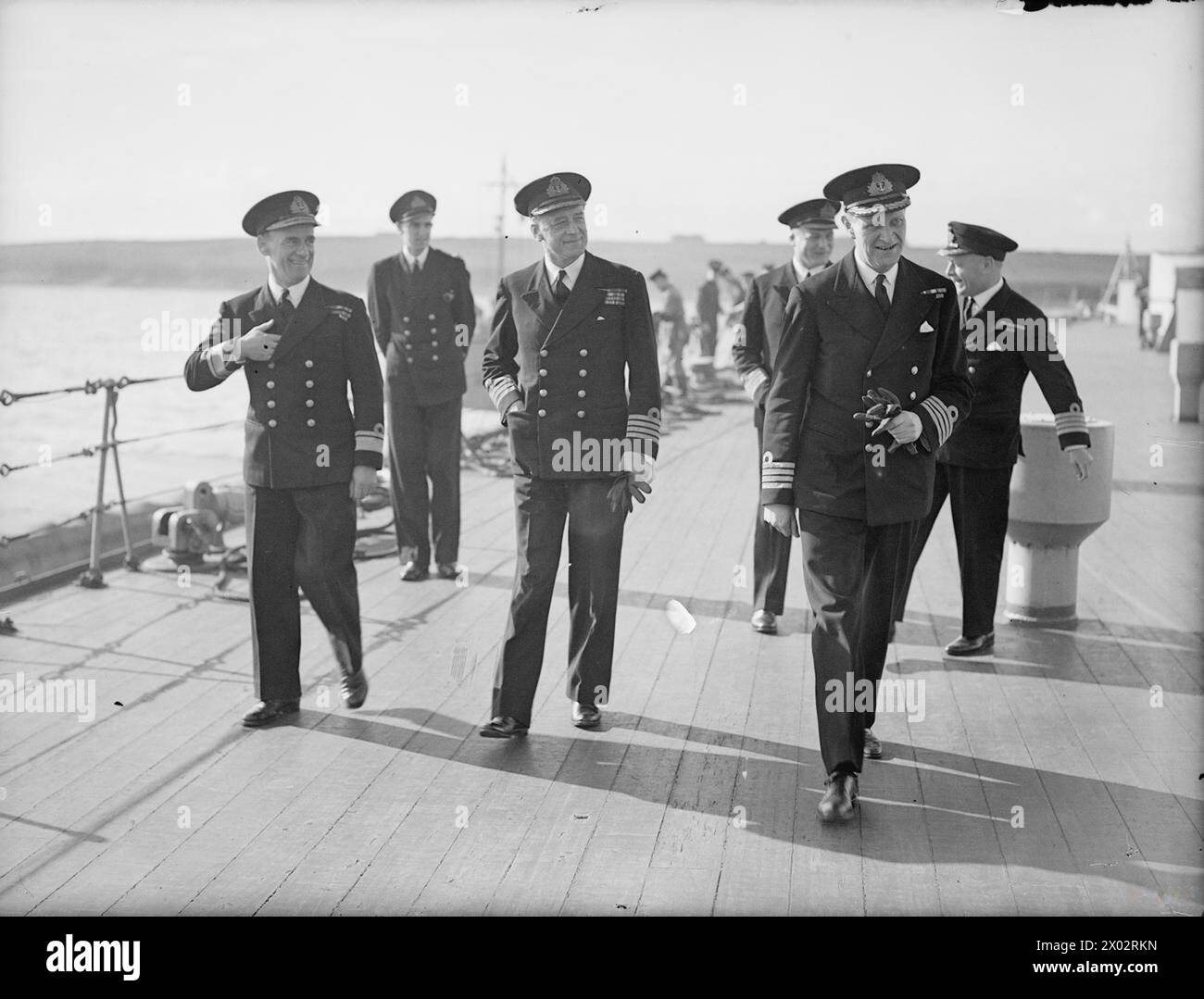 CAPTAIN OF THE FLEET LEAVES THE FLAGSHIP TO TAKE COMMAND OF HMS ANSON ...