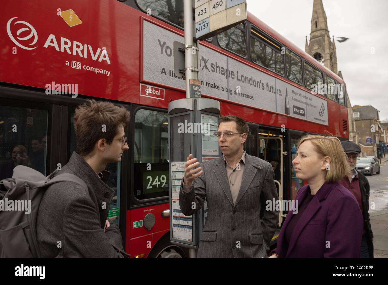 London, UK: 9th April 2024. Liberal Democrat Mayoral candidate Rob ...