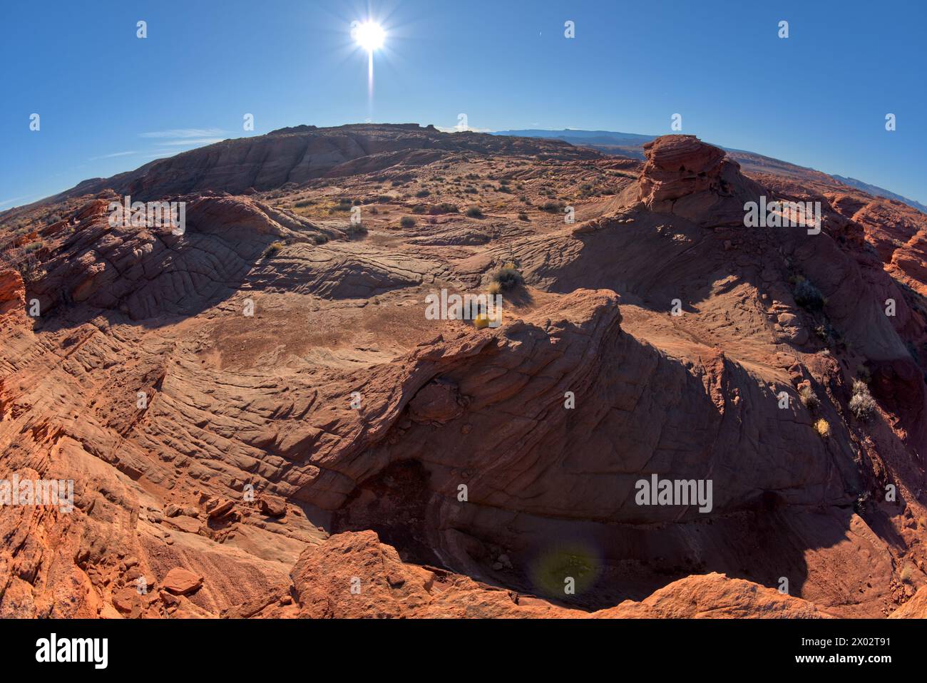 The swirls and blocky texture of fossilized sand dunes in the badlands ...