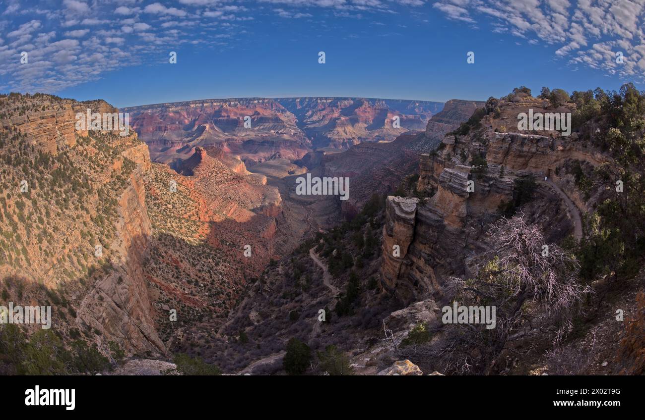 Bright Angel Trail at Grand Canyon South Rim viewed from the Trailview ...