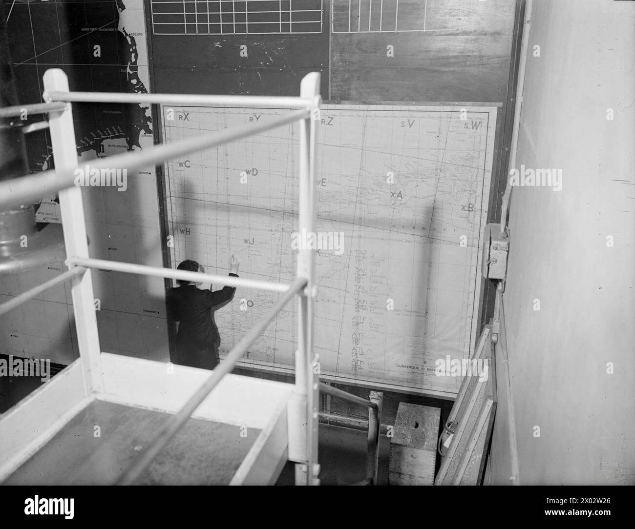 NAVAL PLOTTING AT CHATHAM. 16 APRIL 1945. - Different angles in the ...