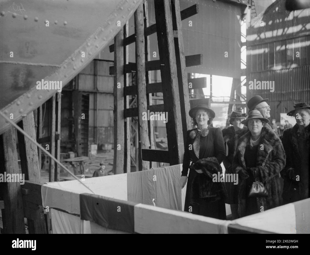 LAUNCH OF HM SUBMARINE TEREDO. 27 APRIL 1945, VICKERS ARMSTRONG, BARROW ...