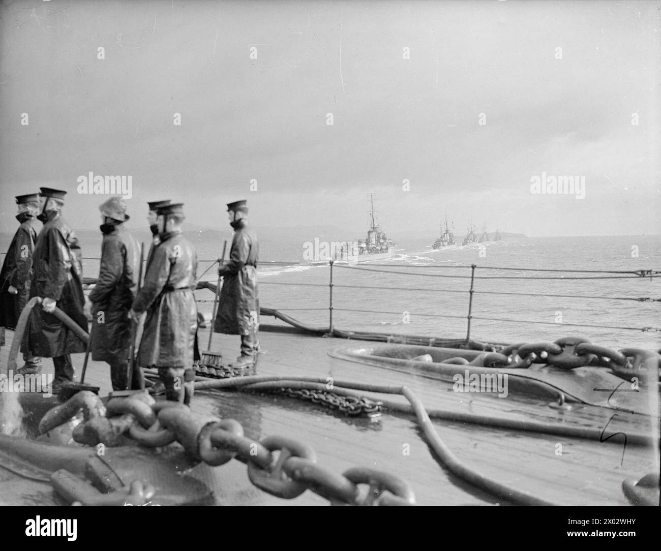 ON BOARD HMS RODNEY. SEPTEMBER 1940, THE FLEET PROCEEDING TO SEA ...