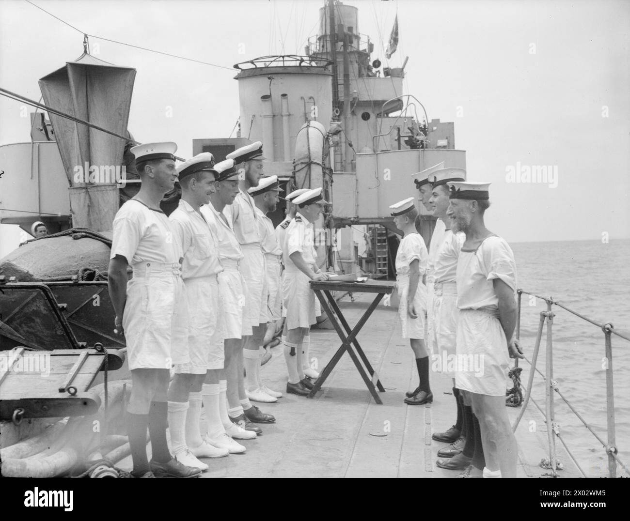 BRITISH DESTROYER'S 25TH BIRTHDAY. JULY 1944, ON BOARD HMS VERITY WHICH ...