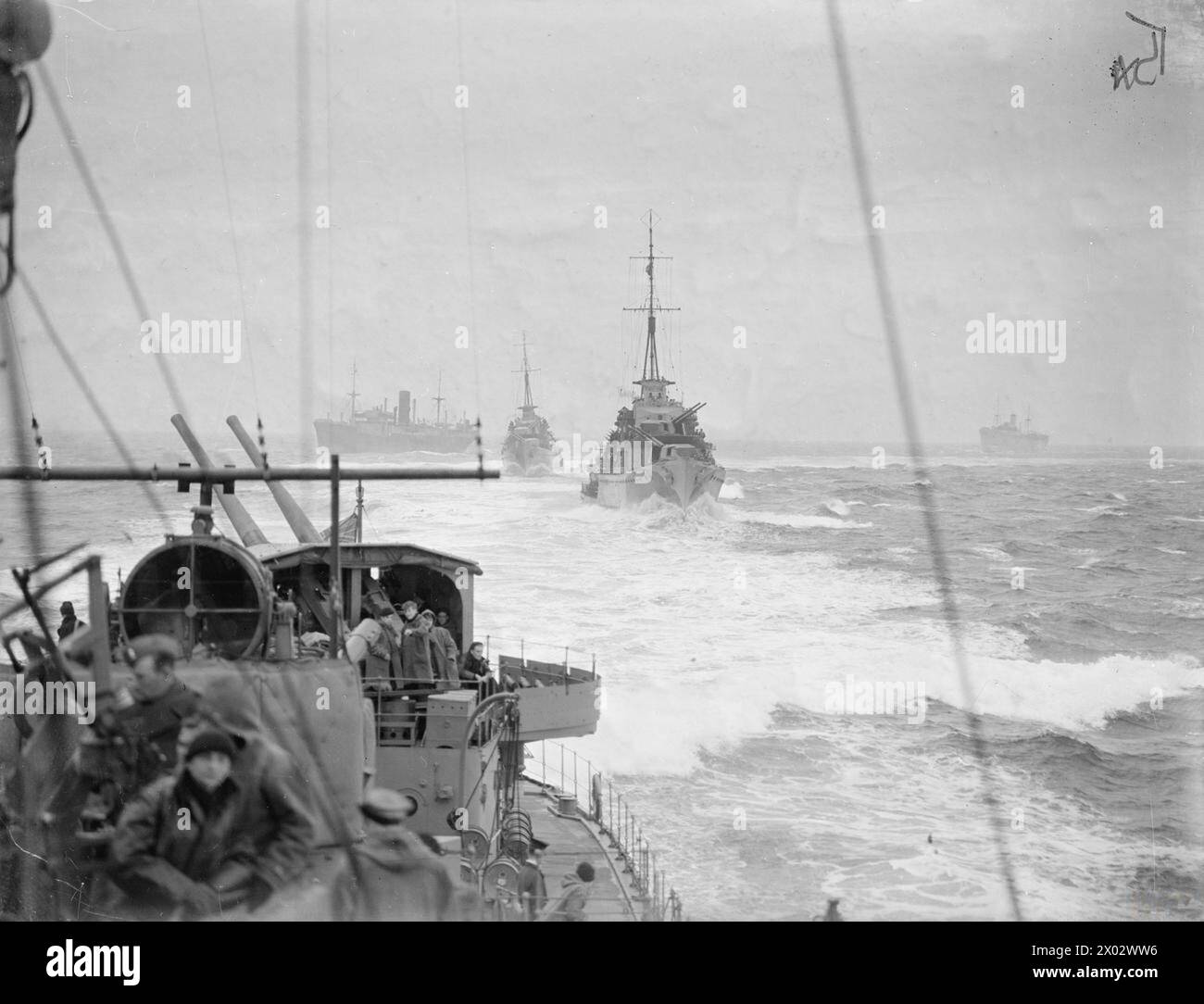 DESTROYERS AT SEA. SEPTEMBER 1940, ON BOARD THE DESTROYER HMS KELVIN ...