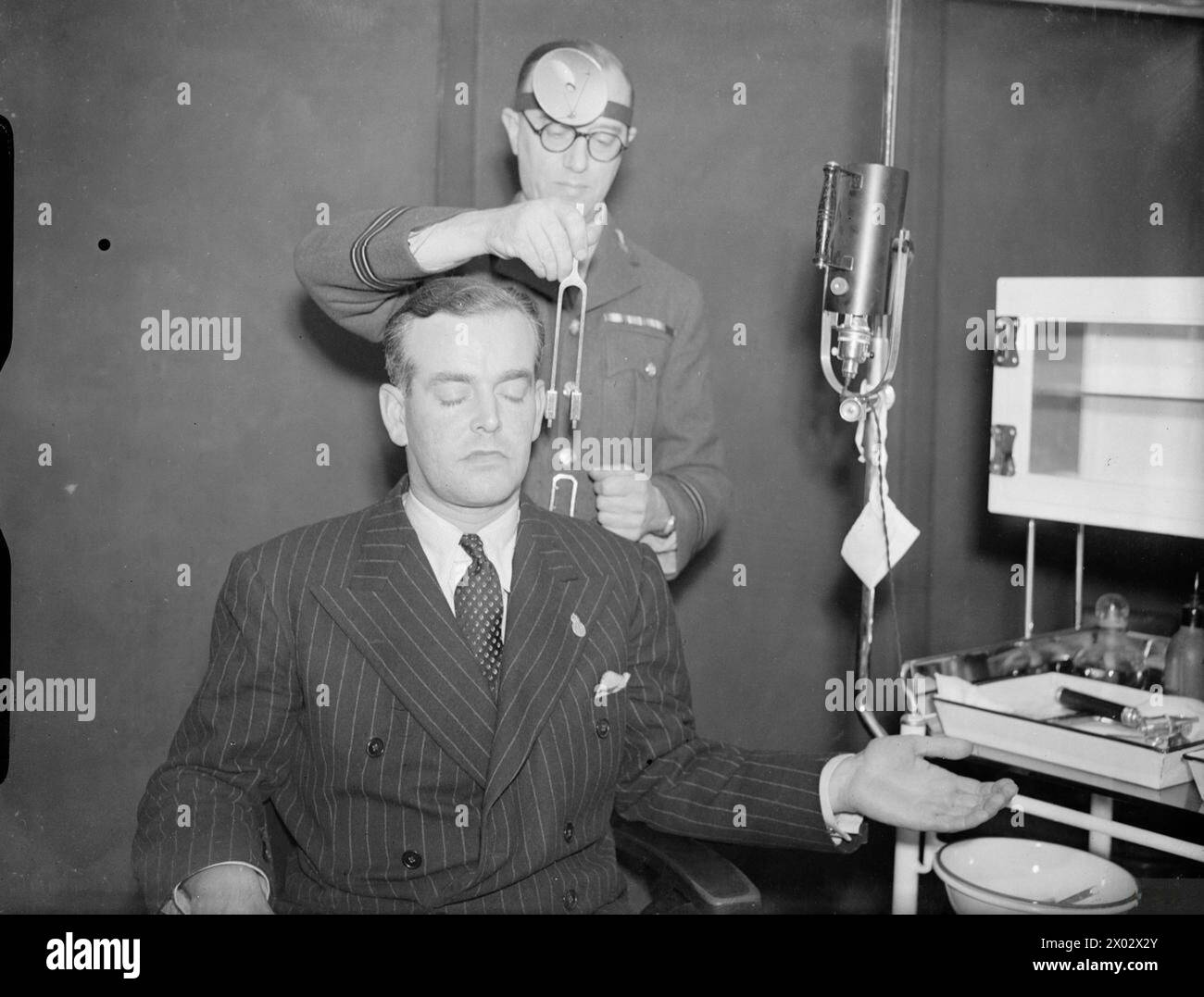 Aircrew candidates in London undergo medical tests, including hearing ...