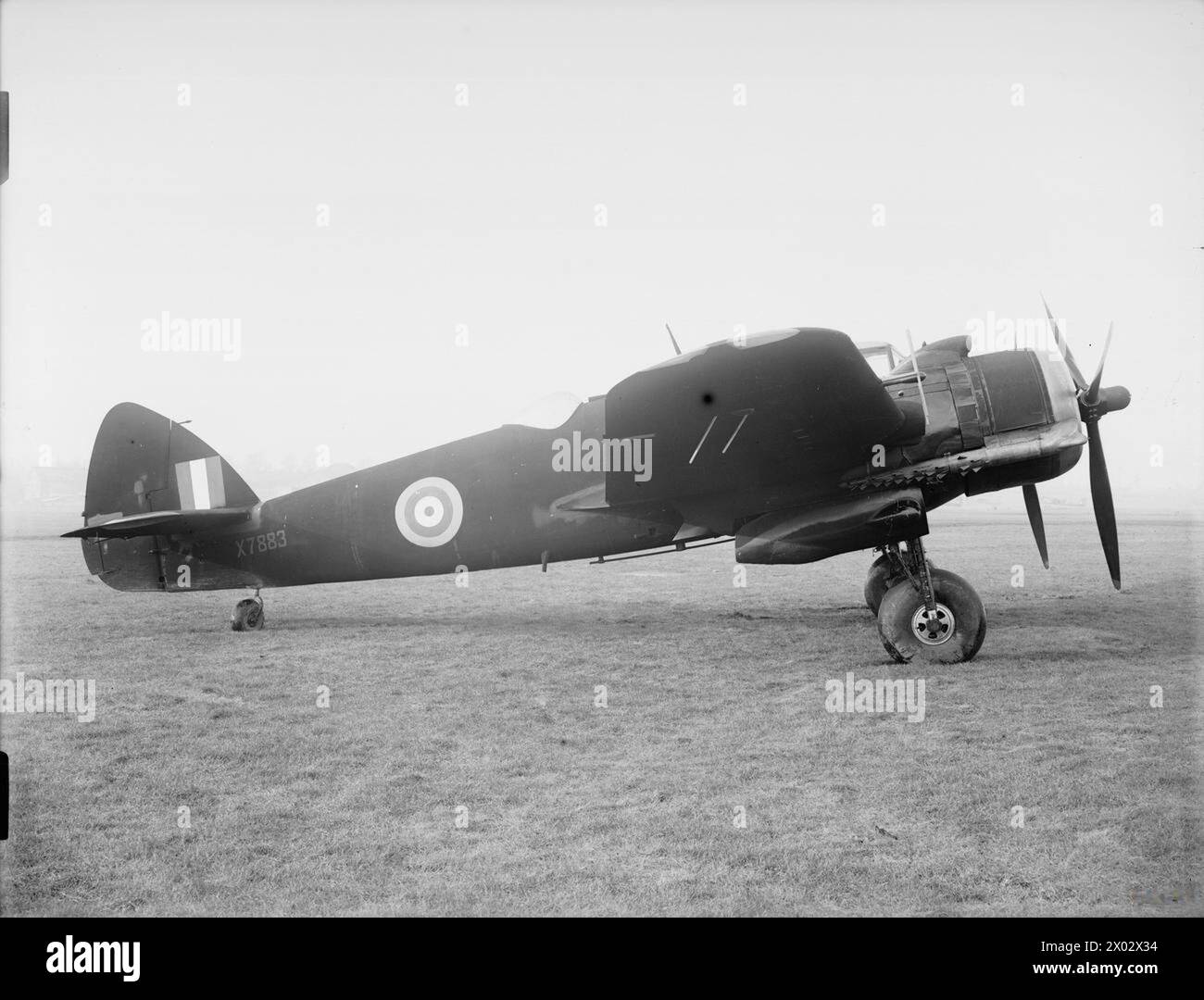 Beaufighter Mark VIF, X7883, assembled at Filton and painted matt-black ...