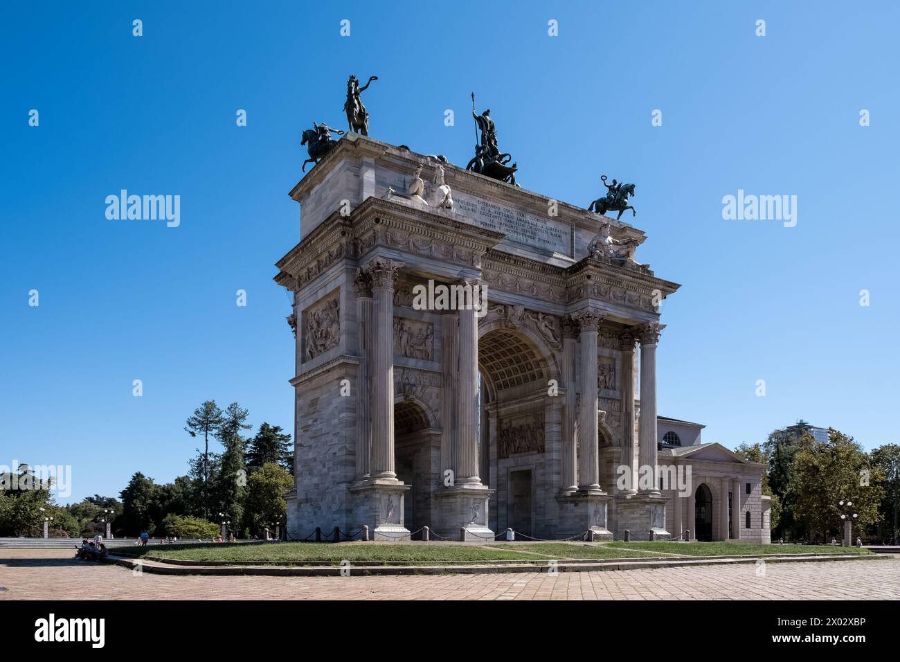 View of Porta Sempione (Simplon Gate) and Arco della Pace (Arch of ...