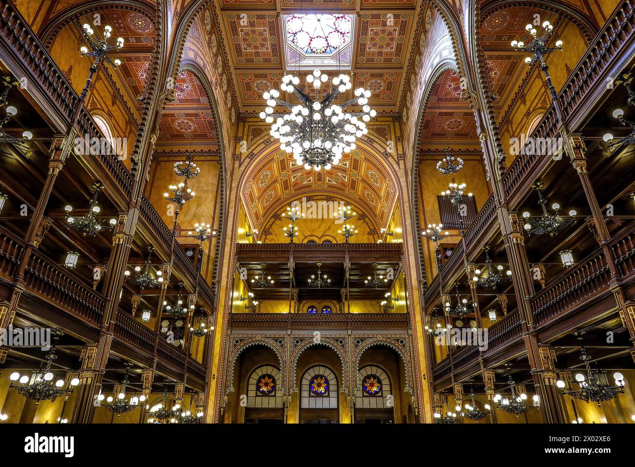Interior, Great Synagogue of Budapest, Budapest, Hungary, Europe Stock ...