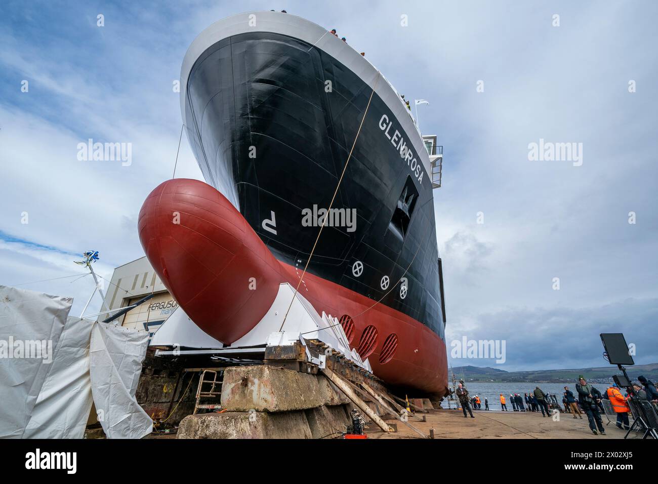 The MV Glen Rosa before being launched at Ferguson Marine Port Glasgow ...