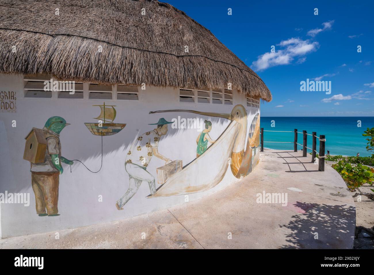 View of wall art (murals) at Playa Delfines, Hotel Zone, Cancun ...