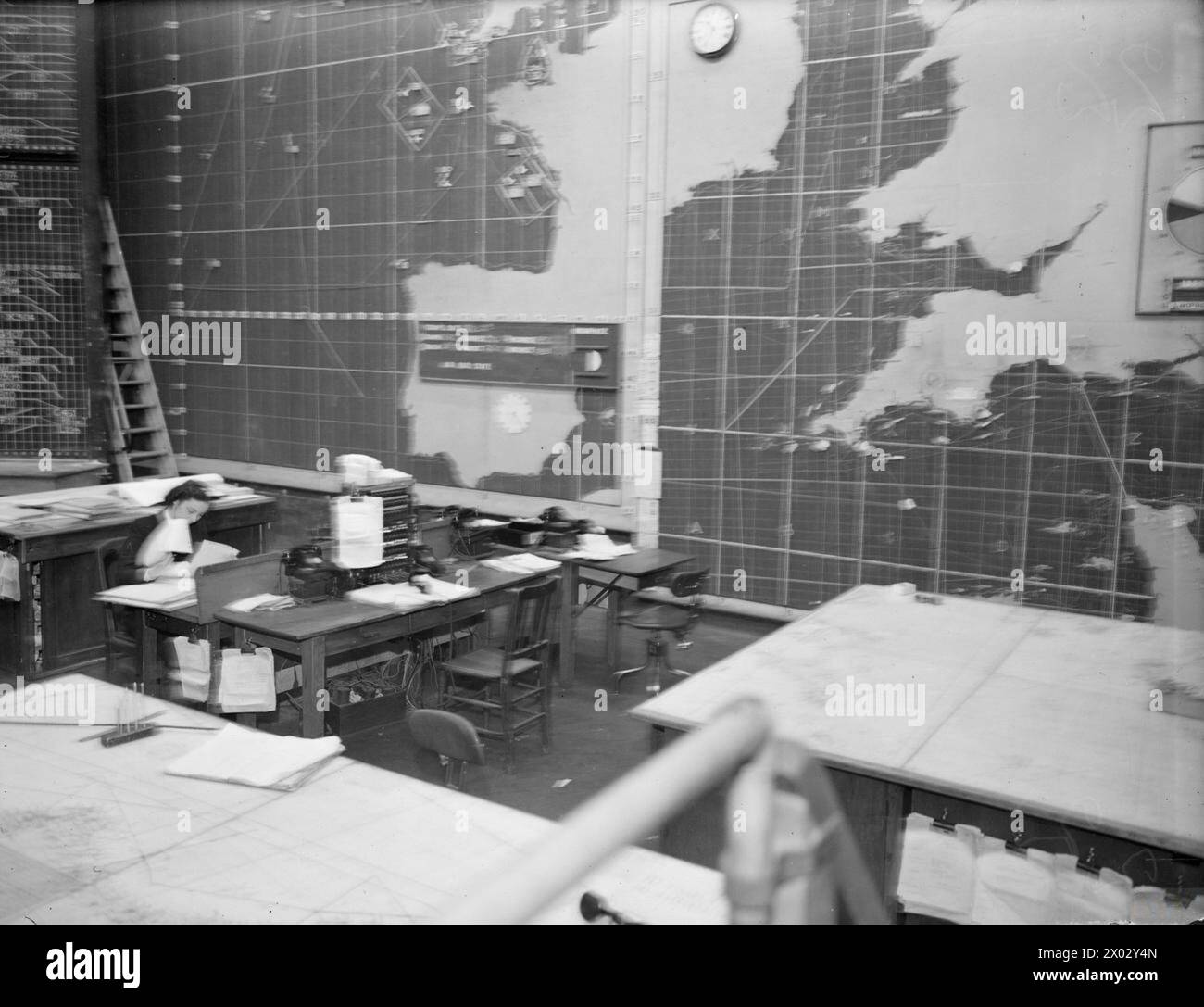 NAVAL PLOTTING AT PLYMOUTH. 20 APRIL 1945, IN THE PLOTTING ROOM AT ...