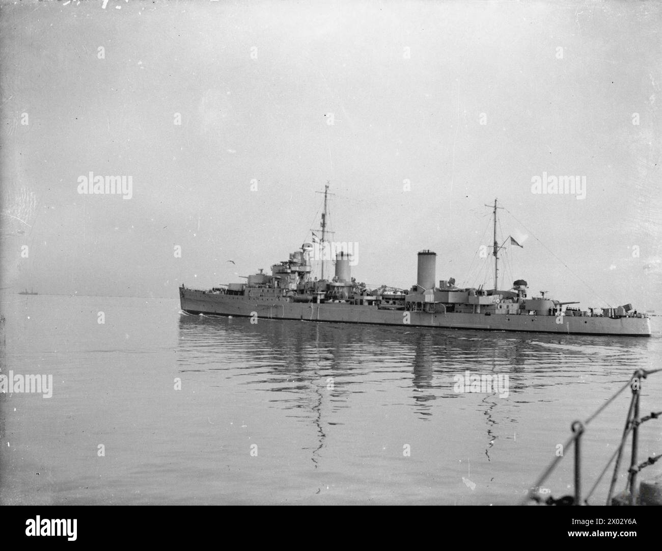 ON BOARD HMS MALAYA. OCTOBER 1941. - HMS AURORA leaving harbour Royal ...