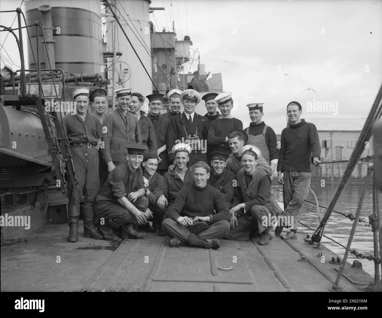 OFFICERS AND MEN OF THE ANTHONY. 26 FEBRUARY 1944, GIBRALTAR. MEN OF ...