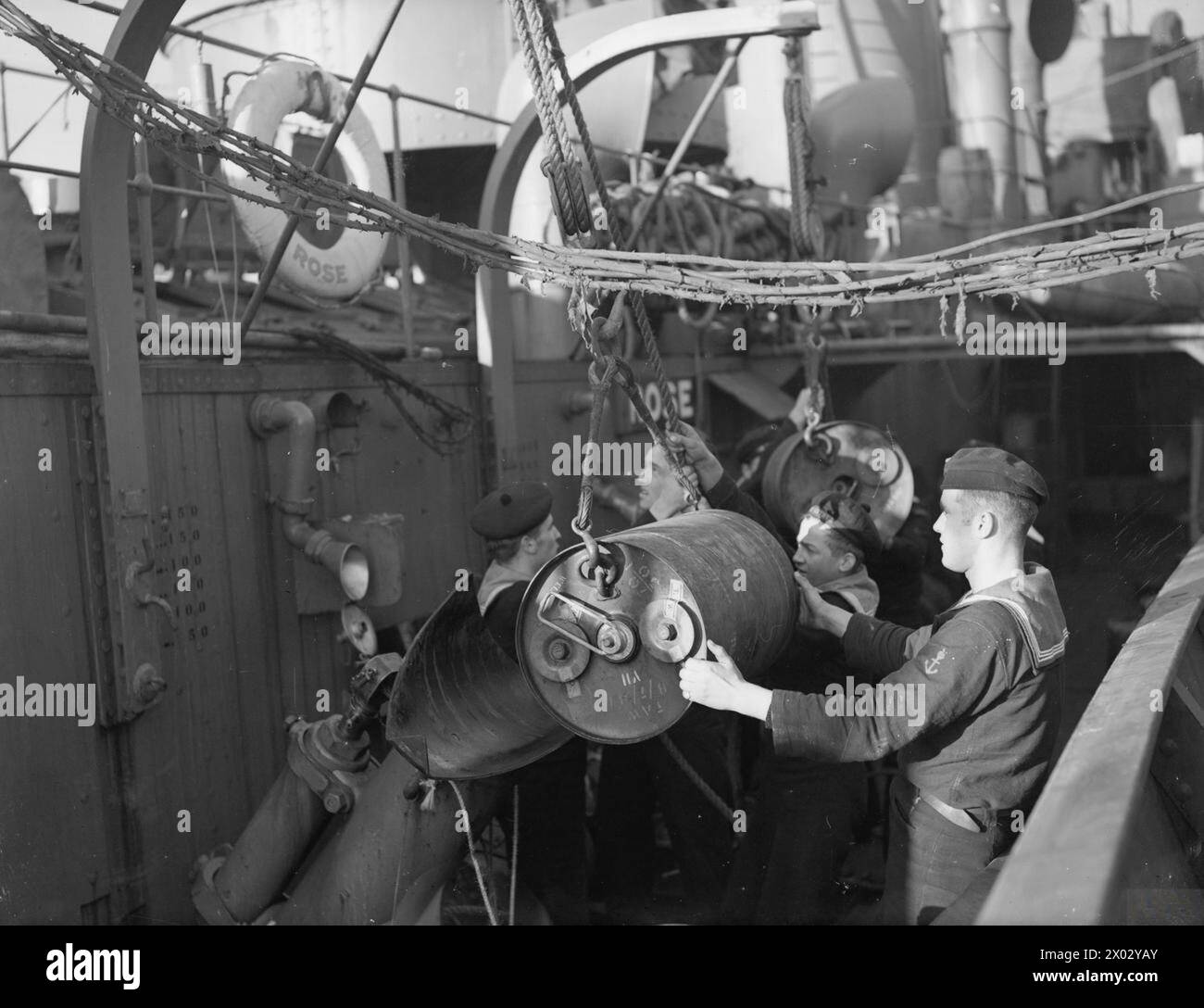CORVETTE MANNED BY NORWEGIANS. 22 DECEMBER 1941, ON BOARD HMS ROSE, AT ...