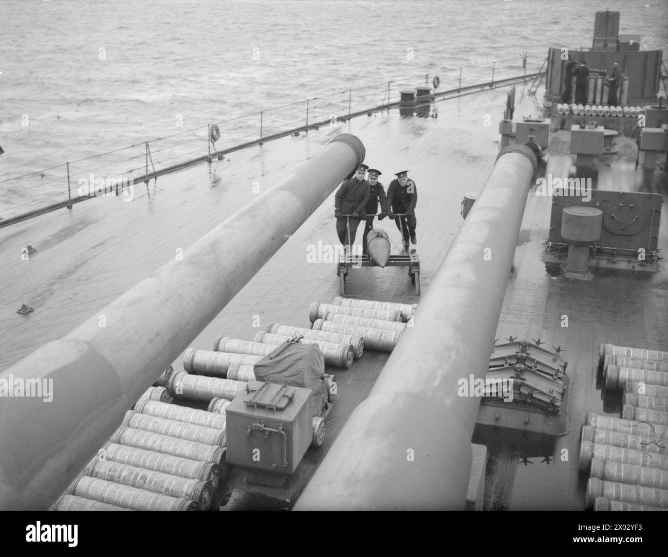 HMS KING GEORGE V GETS HER AMMUNITION QUOTA. 1941, ON BOARD THE ...