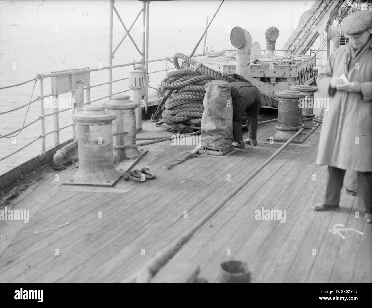 From 5 to 7 May 1945, a British naval lighterage raft was trial-towed ...