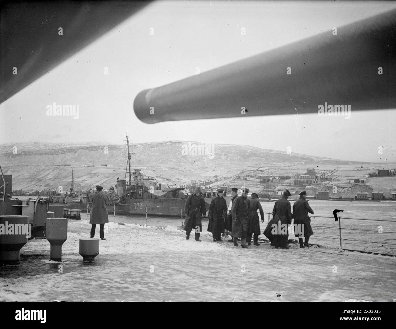 HMS DUKE OF YORK IN ICELAND, DECEMBER 1943. - The destroyer HMS ...