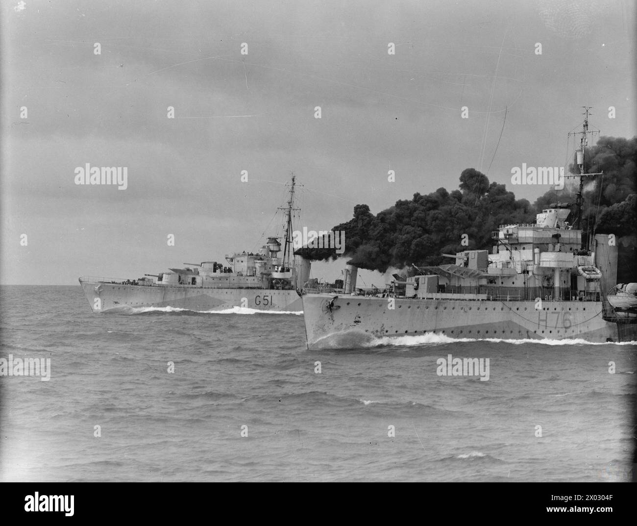 DESTROYER MANOEUVRES AT SCAPA FLOW, IN PREPARATION FOR THE SECOND FRONT ...
