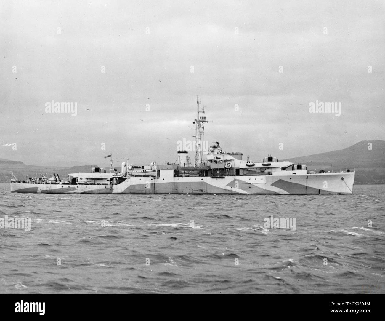 HMS AMETHYST, BRITISH MODIFIED BLACK SWAN CLASS SLOOP. 1944 AND 1945 ...