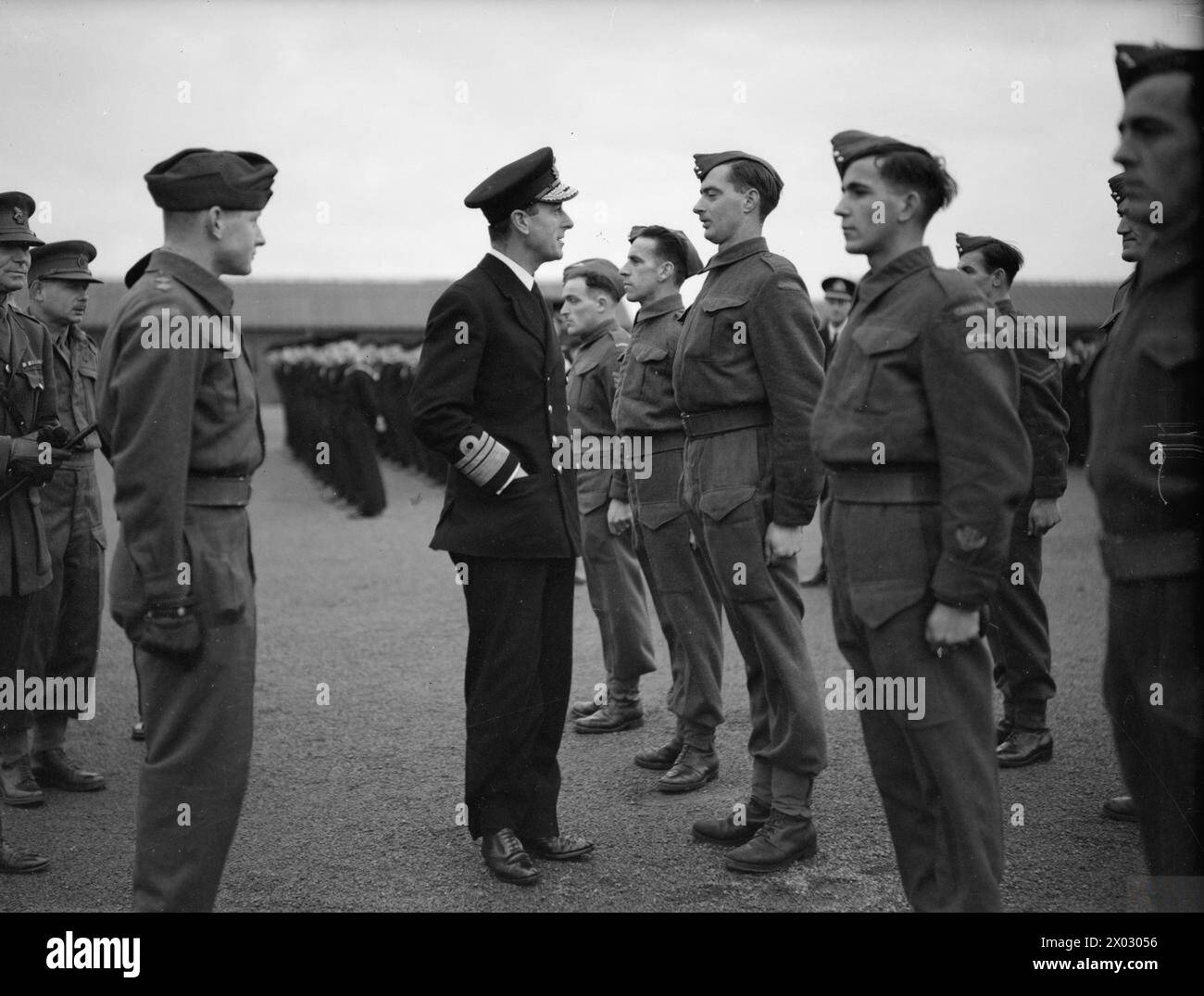 Lord Louis Mountbatten inspected Canadian soldiers at Dundonald Camp, a ...