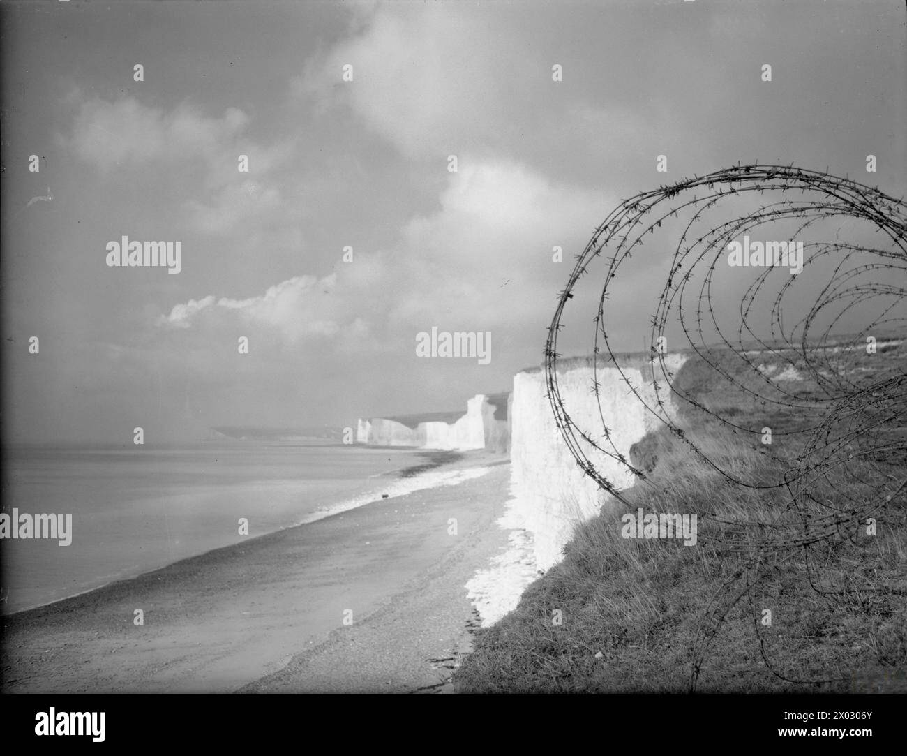 On 28 October 1940, barbed wire defenses were installed on clifftops at ...