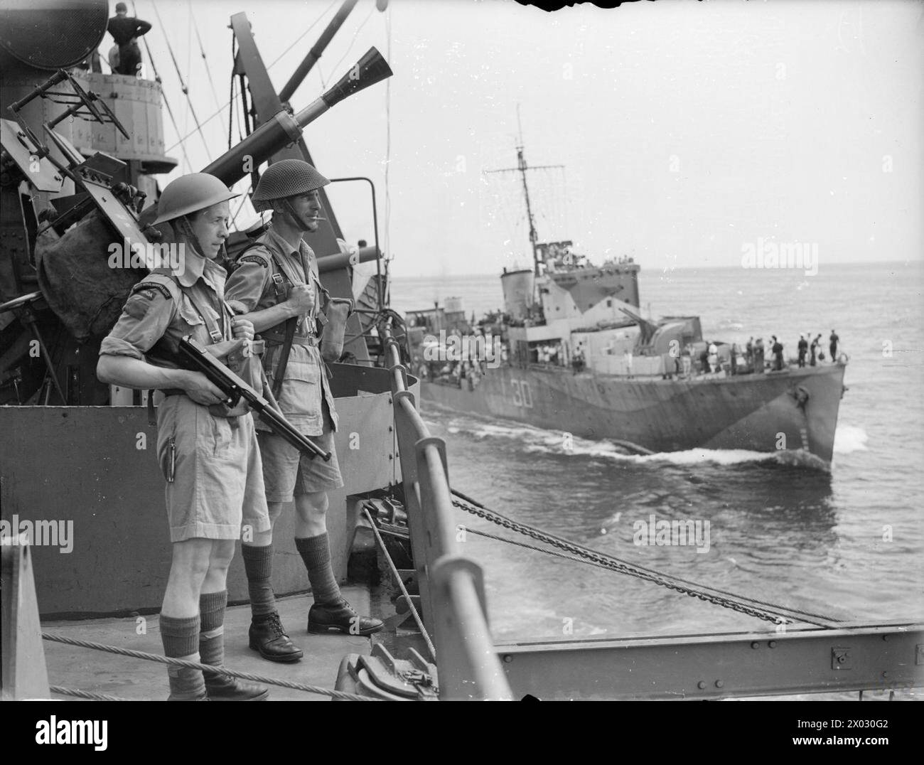 SICILY: ROYAL NAVY BRINGS THE INVASION FORCES. JULY 1943, ON BOARD HMS ...