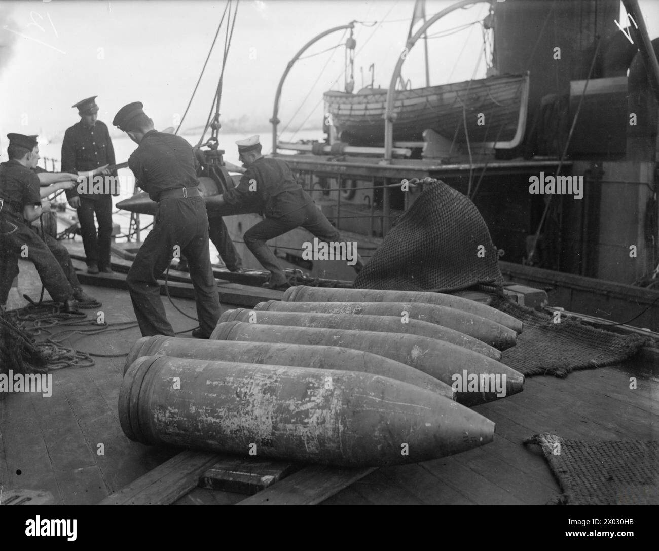 ON BOARD A BATTLESHIP. 1940 OR 1941, ON BOARD THE BATTLESHIP HMS BARHAM ...