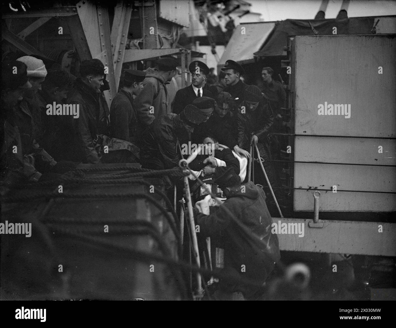 A sailor suffering from appendicitis was transferred in heavy seas to ...