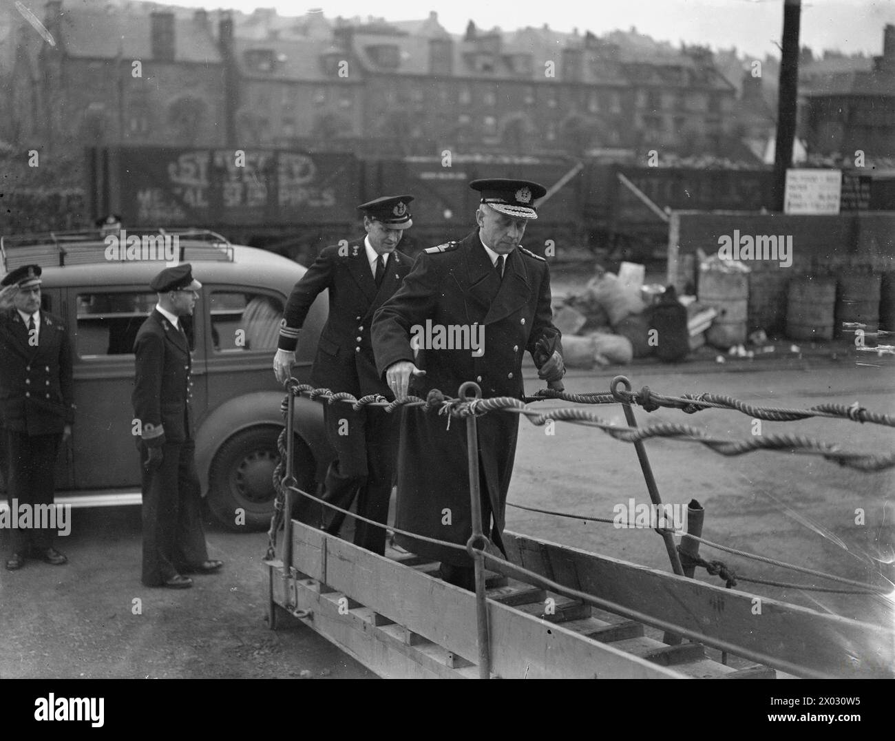 ADMIRAL TERMYTELEN'S INSPECTION. 4 JUNE 1943, GREENOCK, REAR ADMIRAL J W TERMYTELEN, ADMIRAL ...