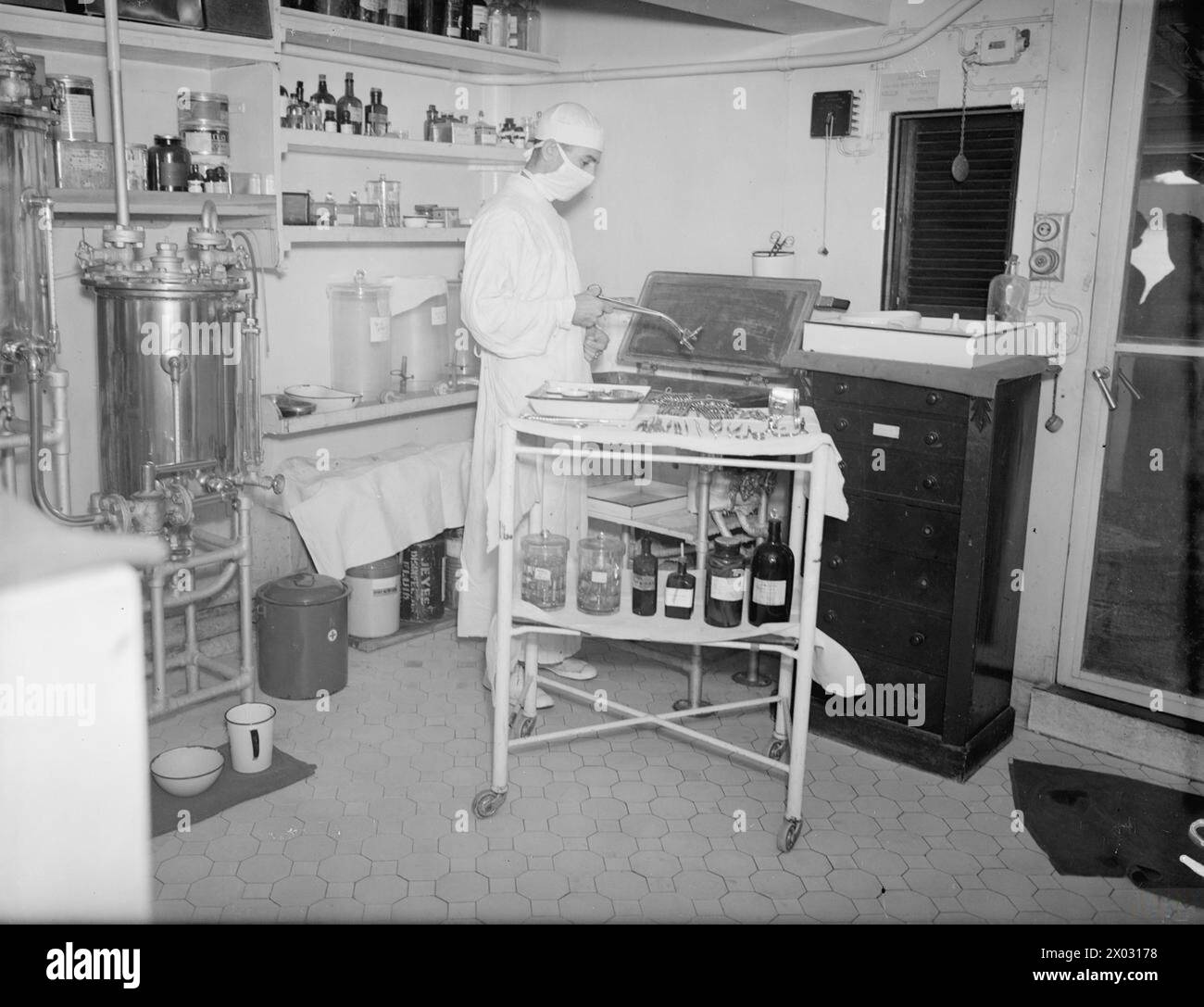 HMS MAINE; THE NAVY'S HOSPITAL SHIP. JULY 1942, ON BOARD HMS MAINE ...