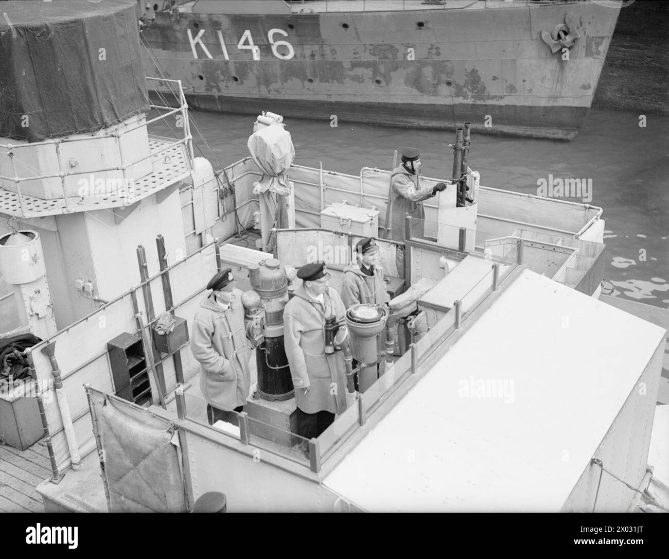 ON BOARD THE CORVETTE HMS CLEMATIS. 27 MARCH 1942, LIVERPOOL. - Looking ...