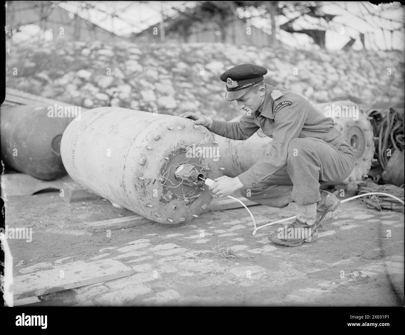 A German G mine weighing just under a ton with 1600 lbs of explosive ...