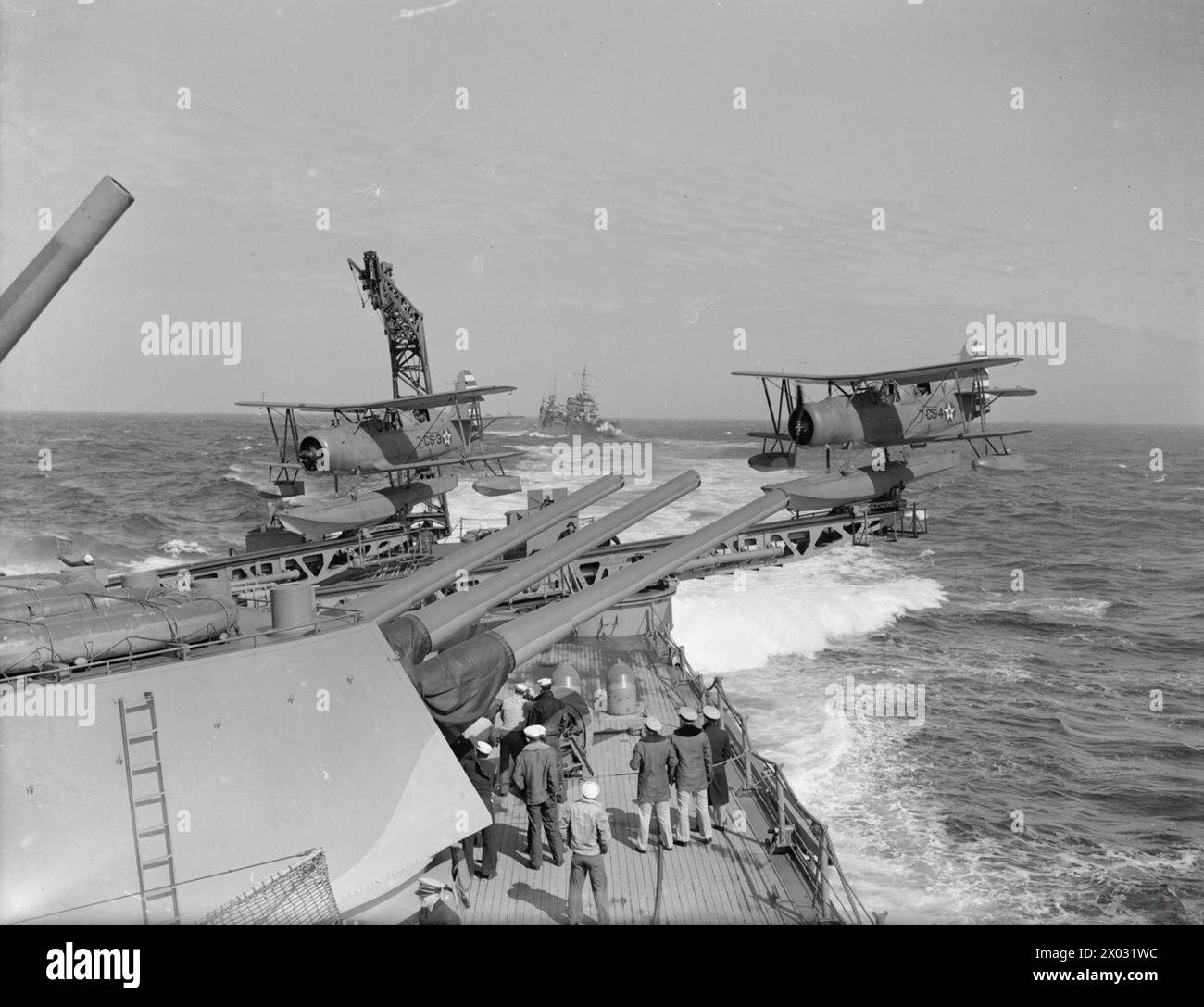 ON BOARD THE US CRUISER WICHITA, SERVING WITH THE HOME FLEET. APRIL ...