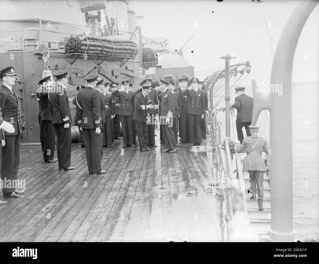On 16 August 1943 at Scapa Flow, the King visits the Home Fleet ...