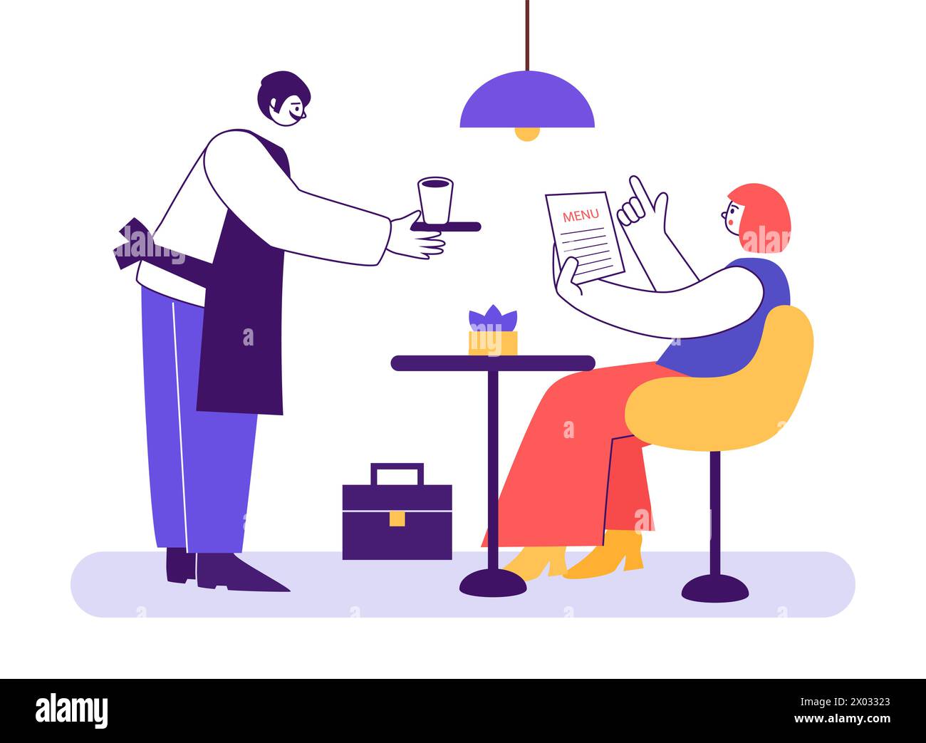 Cartoon waitress hi-res stock photography and images - Alamy