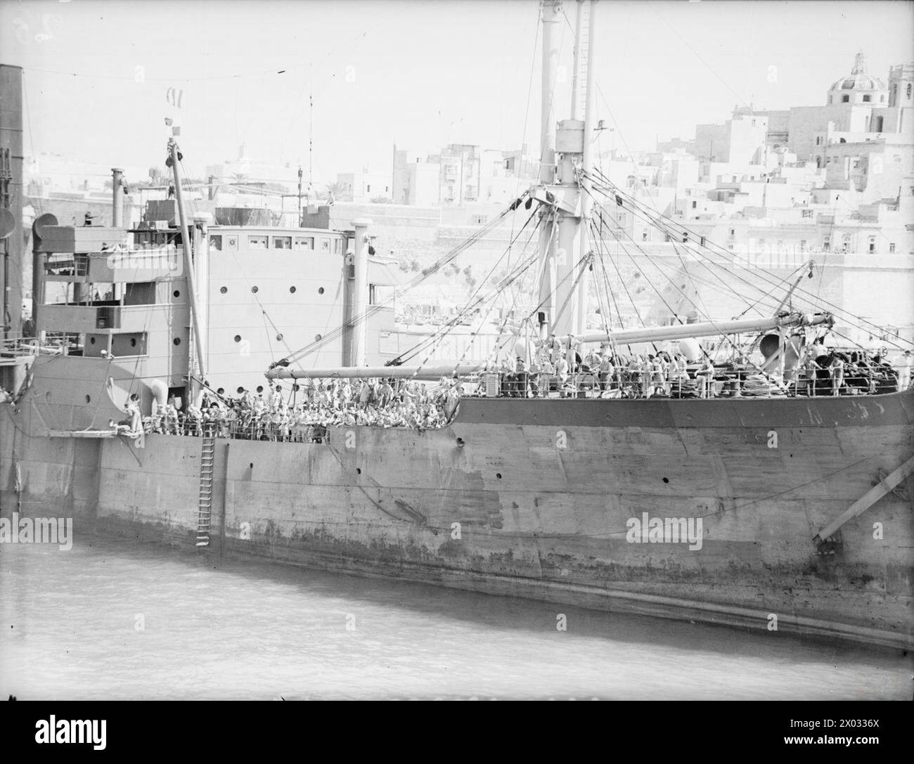 BRITISH NAVAL ESCORT AND CONVOY IN MEDITERRANEAN, SEPTEMBER 1941, ON ...
