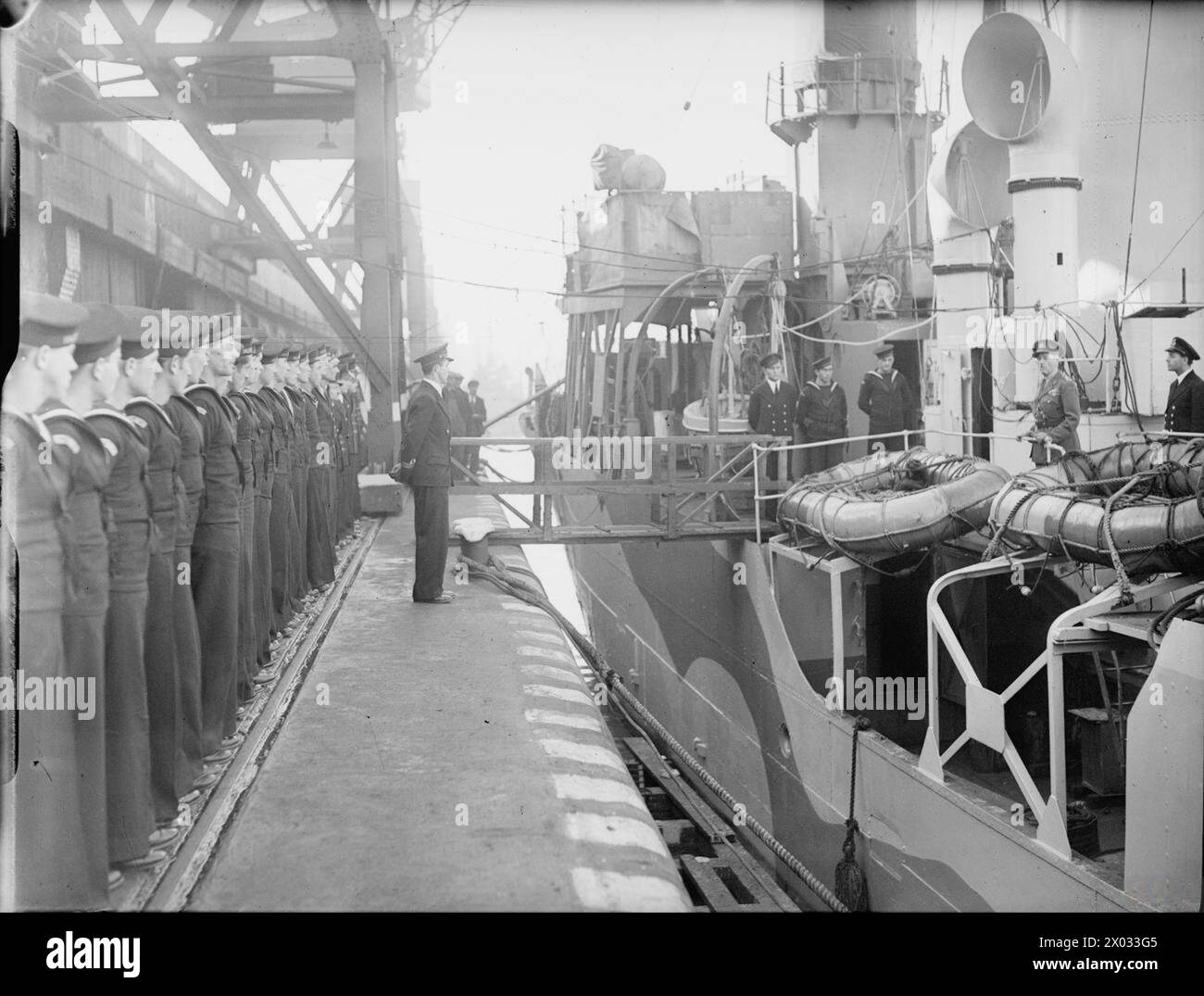 CORVETTE FOR YUGO SLAVIA. 22 OCTOBER 1943, GRIMSBY. THE CORVETTE MALLOW ...