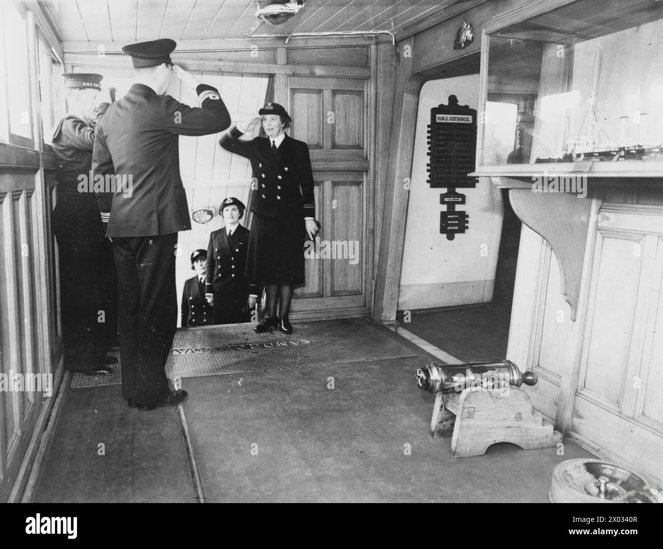 WRNS AT WORK. 1940, ON BOARD THE TRAINING SHIP HMS DEFIANCE, DEVONPORT ...
