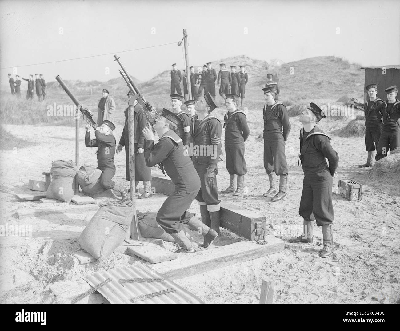 TRAINING GUNNERS FOR MERCHANT SHIP PROTECTION. 1942, HMS WELLESLEY ...