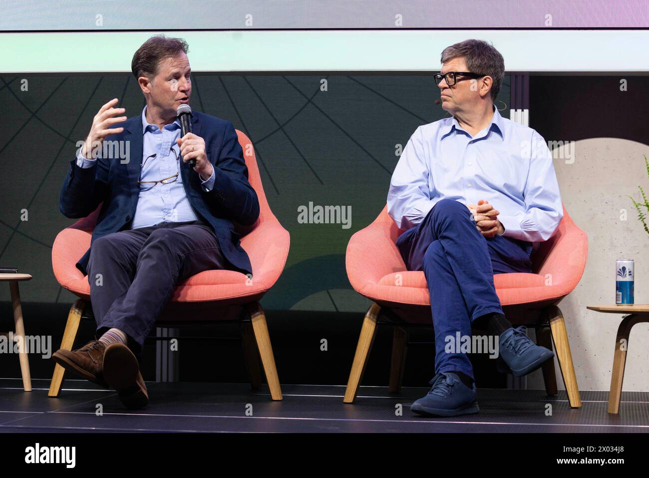 EDITORIAL USE ONLY Nick Clegg, President, Global Affairs and Yann LeCun (right), Chief AI ...